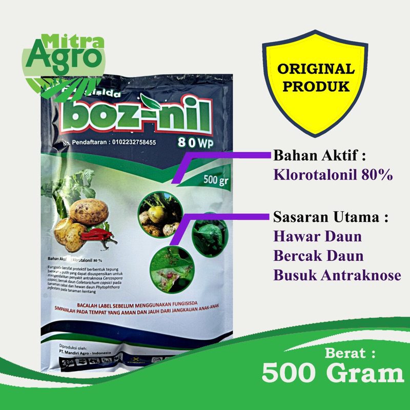 Jual fungisida bozznil klorotalonil 80wp | fungisida kontak | fungisida ...