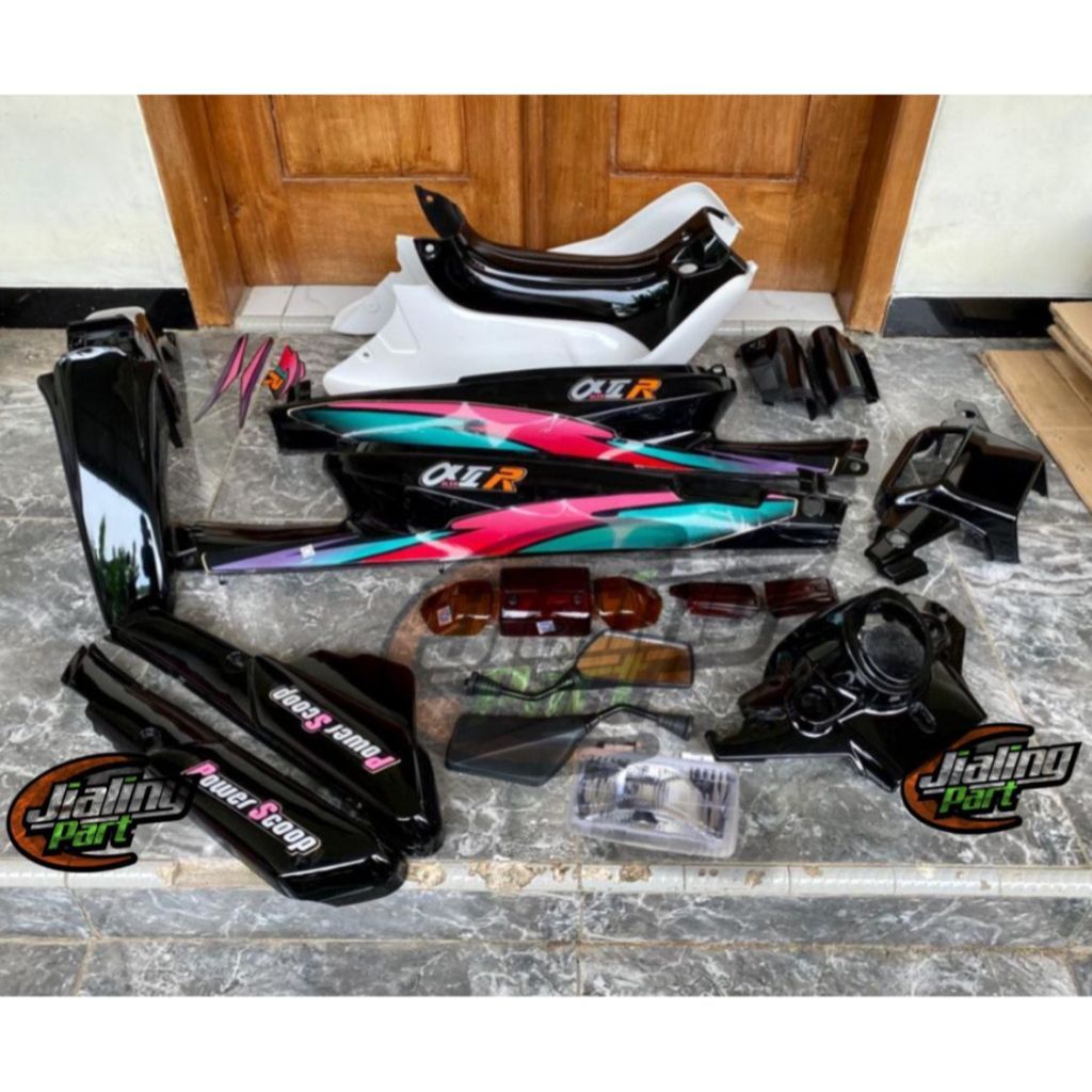 Jual paket yamaha alfa hitam set sayap full set cover body alfa hitam ...
