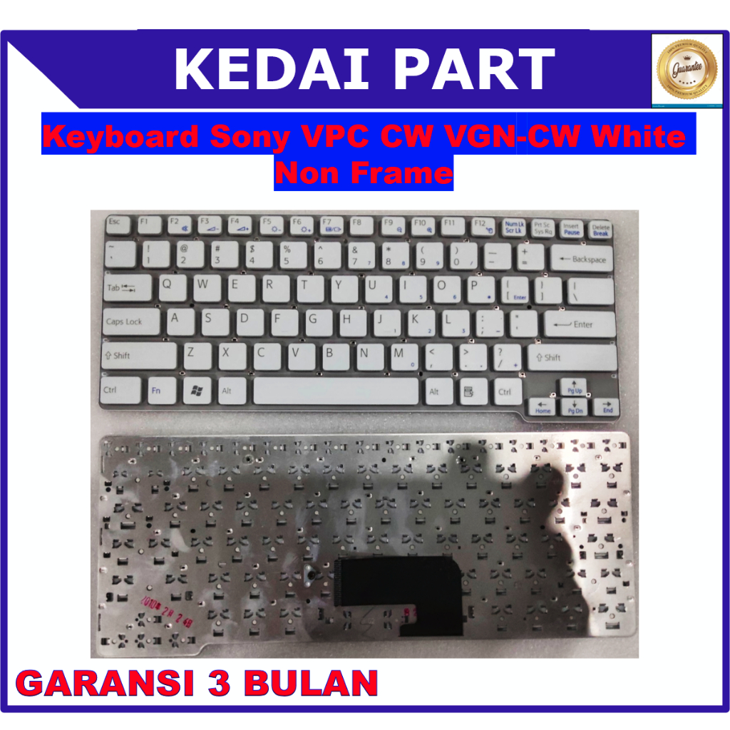 Jual Keyboard Sony VPC CW VGN-CW VPC-CW VPC-CW15FX White Non Frame ...