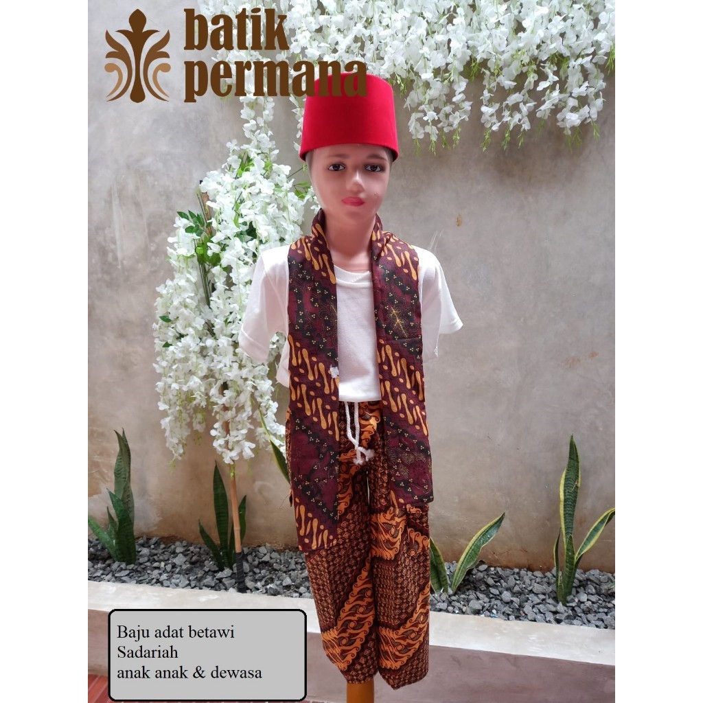 Jual Baju Adat Betawi Sadariah, Betawi Batik Anak-Anak Dan Dewasa ...