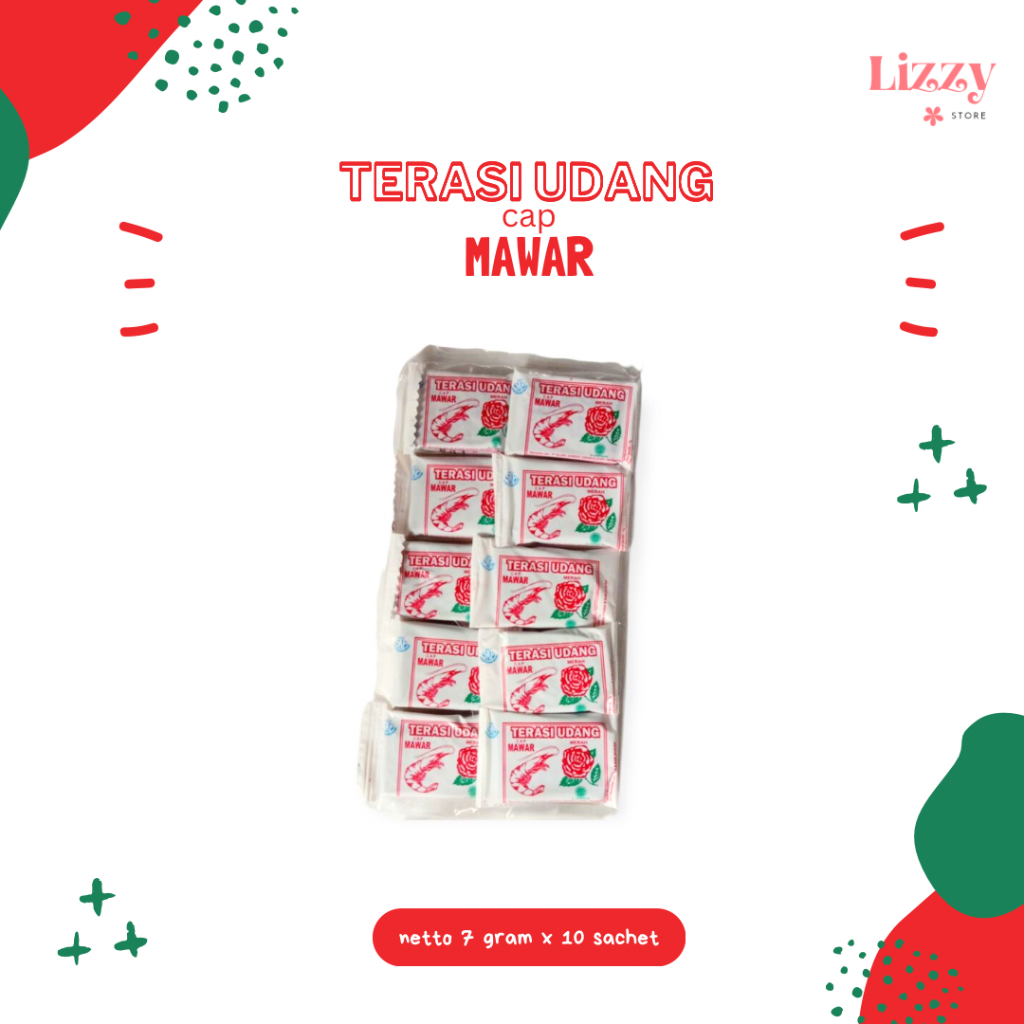 Jual Terasi Udang Cap Mawar Kemasan 7gram x 10 Sachet | Shopee Indonesia