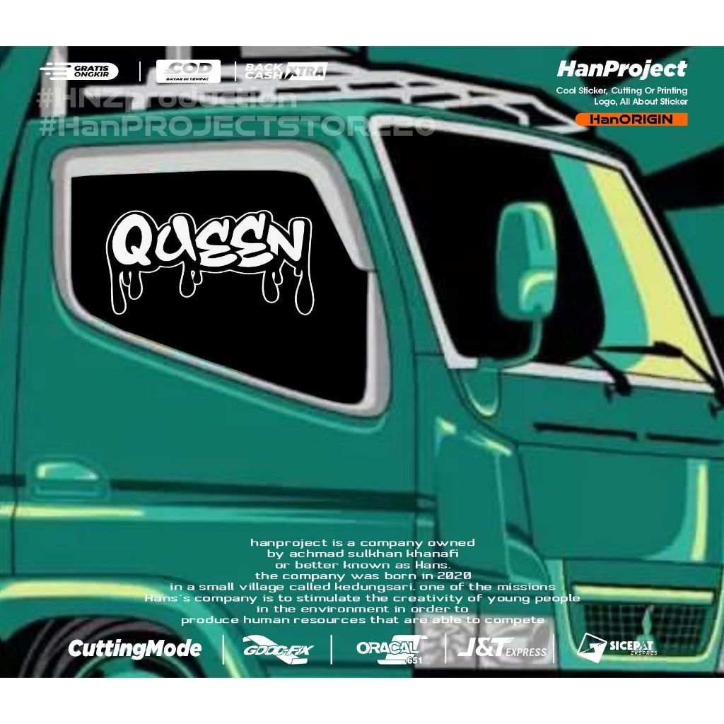 Jual STICKER CUTTING REFLECTIVE TULISAN QUEEN TERBARU COCOK UNTUK KACA ...