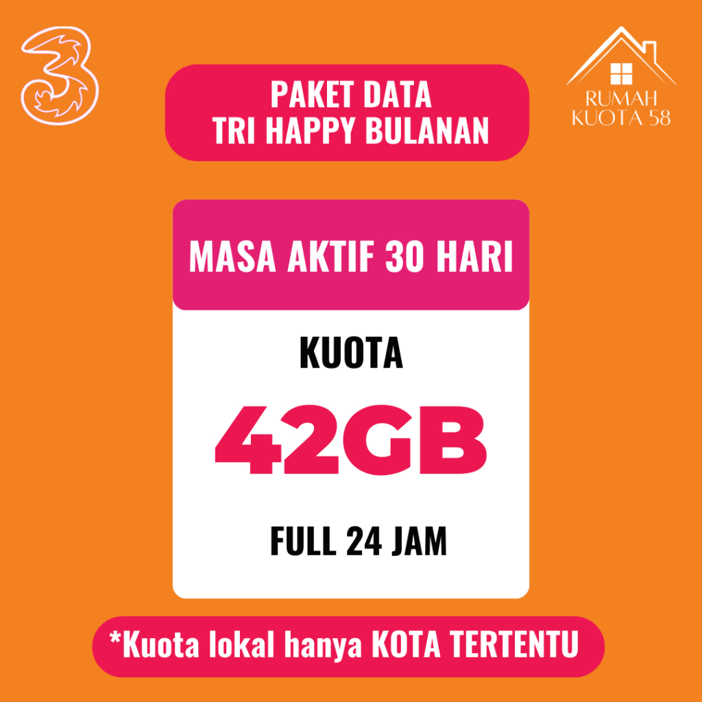 Jual PAKET DATA TRI HAPPY ALWAYS ON MASA AKTIF UNLIMITED SUPER MURAH | Shopee Indonesia