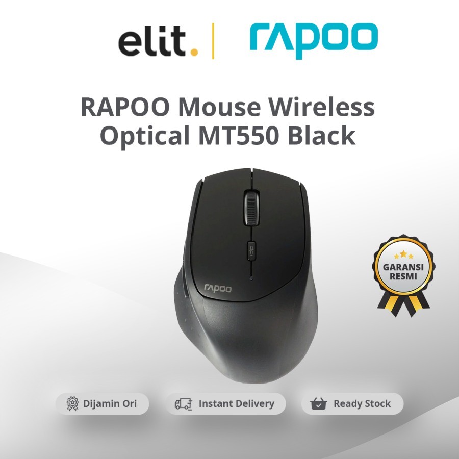Jual RAPOO Mouse Wireless Optical MT550 Black | Shopee Indonesia