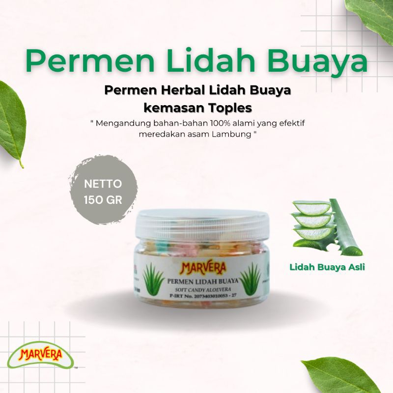 Jual Permen Jelly Lidah Buaya Marvera Asli Herbal Toples 150gram ...
