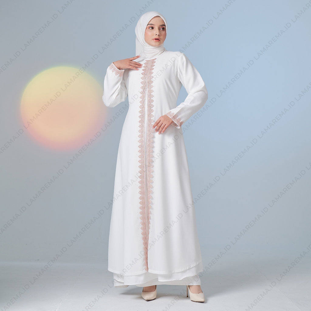Jual Baju Gamis Abaya Putih Wanita Modern Mewah Dan Elegan Terbaru ...