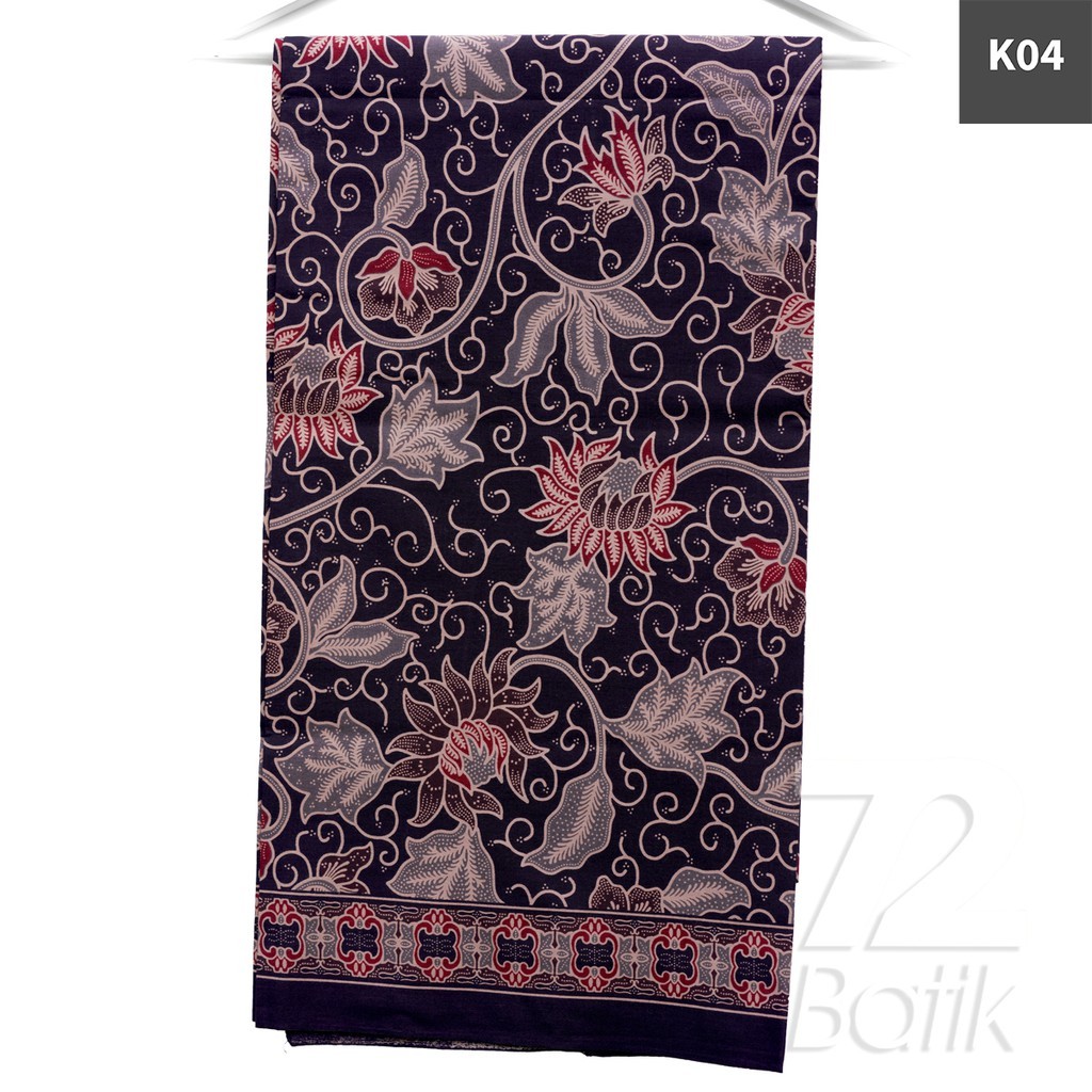 Jual KAIN BATIK KATUN Premium Motif Kembang Rambat Warna Hitam Mocha ...