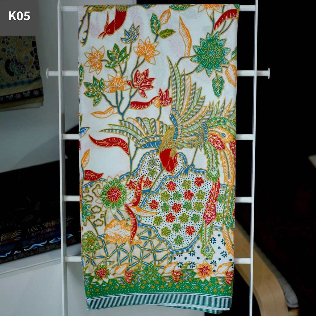 Jual KAIN BATIK PREMIUM Bahan Dobby Dobi Dobbi Dolbi Burung Warna Putih ...