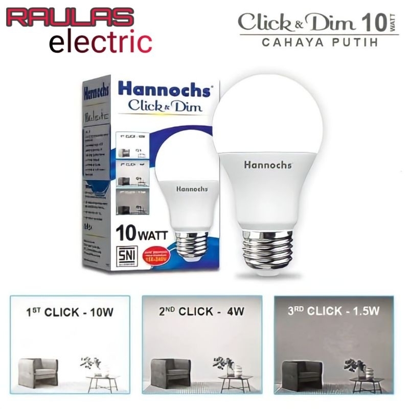 Jual Led Bulb Hannochs Klik & Dim 10 Watt - Lampu Hannochs Klik & Dim ...
