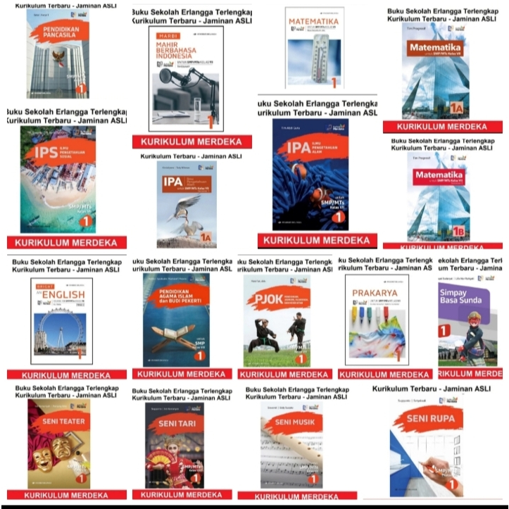 Jual ORI harga satuan buku teks kurikulum merdeka untuk SMP/Mts kelas 7 penerbit Erlangga ...
