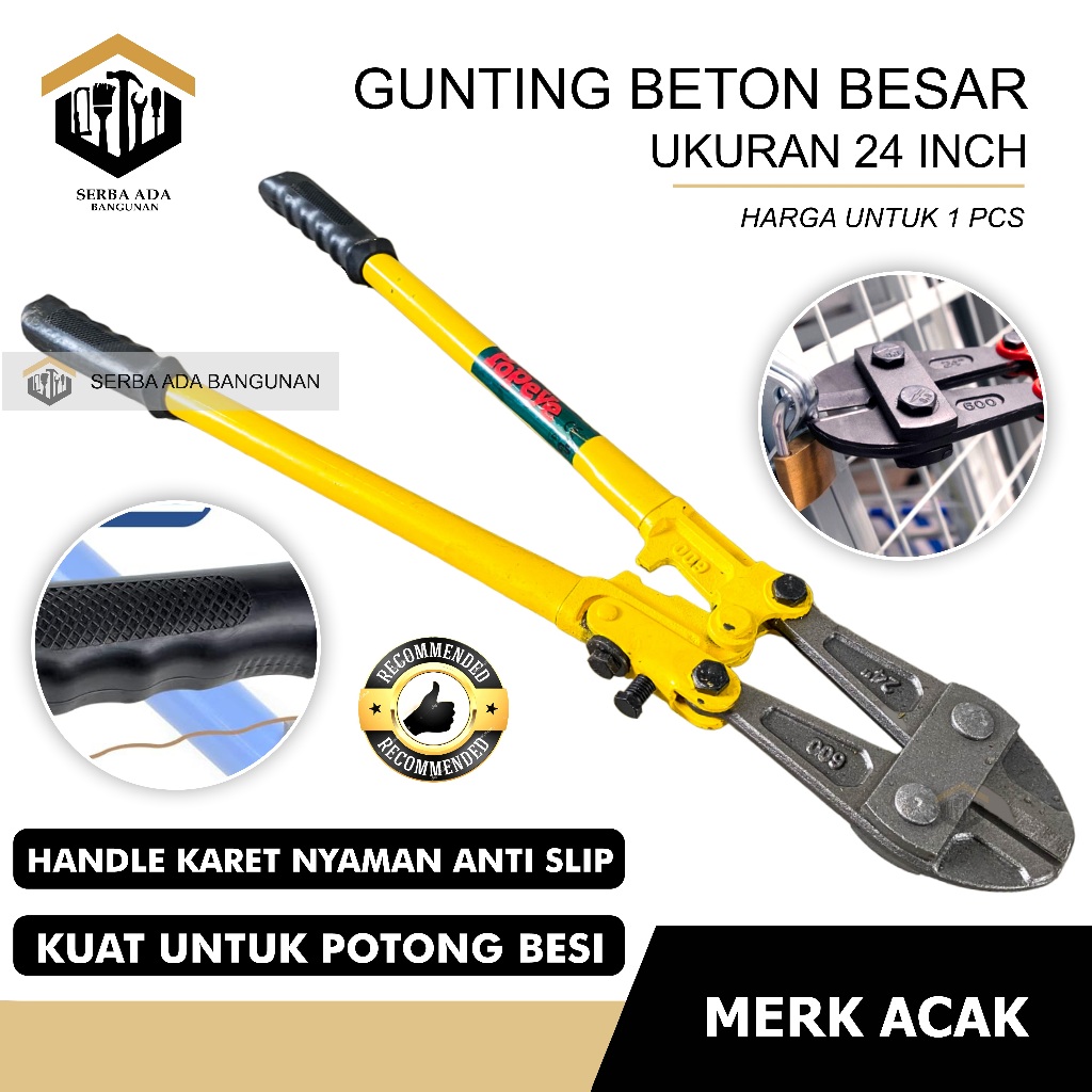 Jual Gunting Besi Beton Bolt Cutter Uk 24 Inch Untuk Besi Beton / Kawat ...
