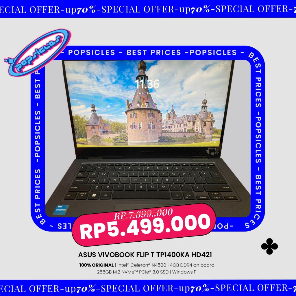 Jual ASUS VIVOBOOK FLIP T TP1400KA HD421 2IN1 TOUCH N4500 4GB 256SSD 14 ...