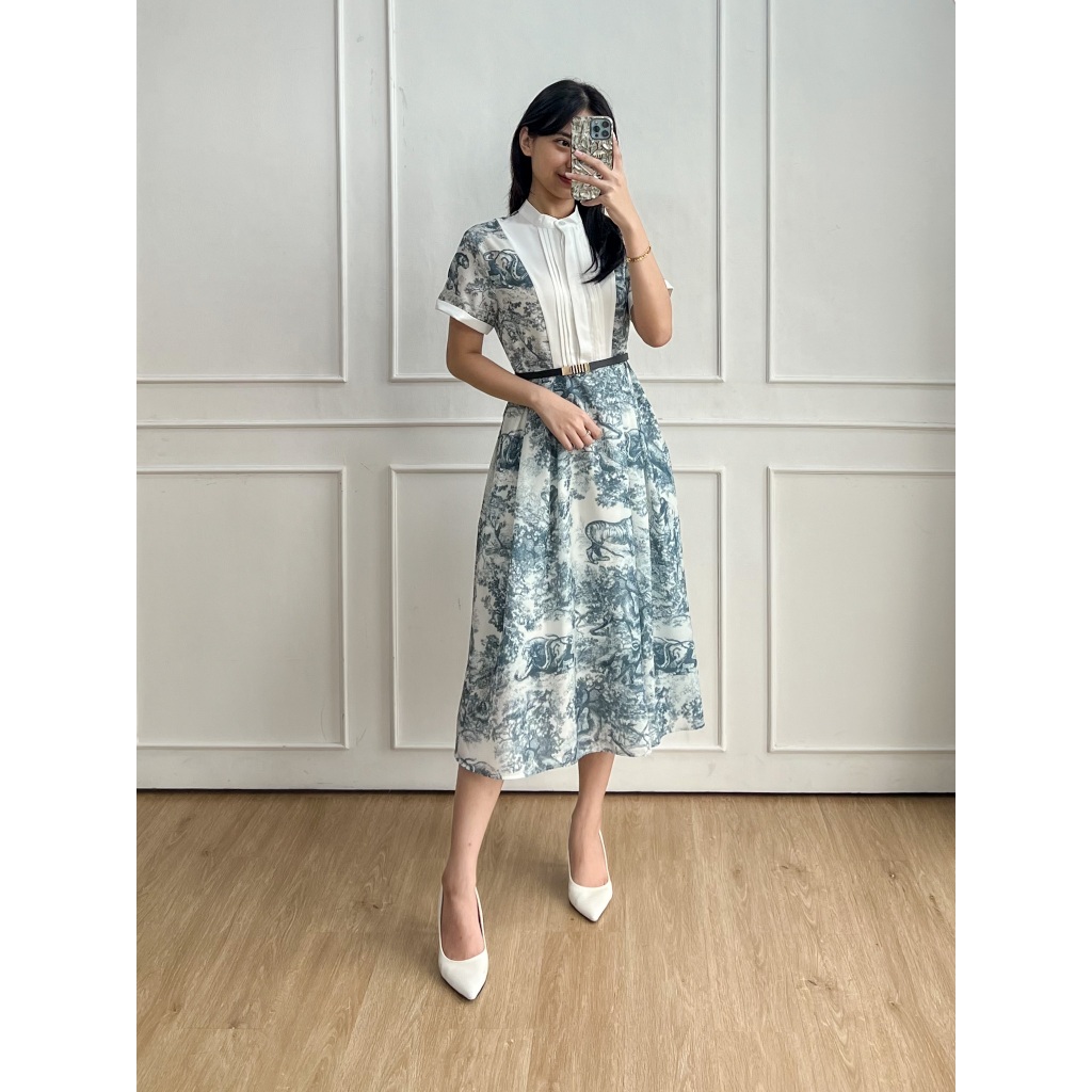 Jual DOLLA - Diro Dress Pattern Midi Dress | Shopee Indonesia