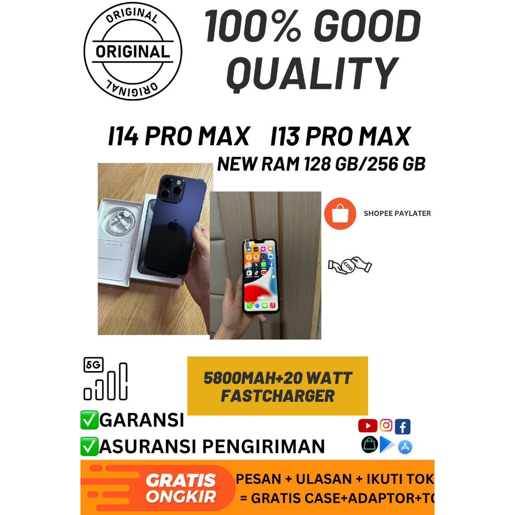 Jual phone14 i14 Pro Max 6.7inci ROM 128GB HD Kamera Dual SIM Dual ...