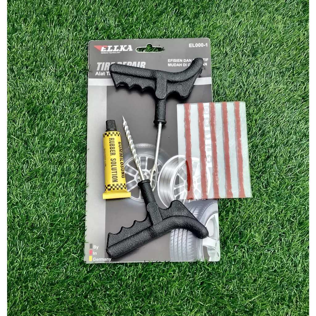 Jual ELLKA Alat Tambal Ban Motor Mobil Ban Tubles Repair Kit Tubles Set ...