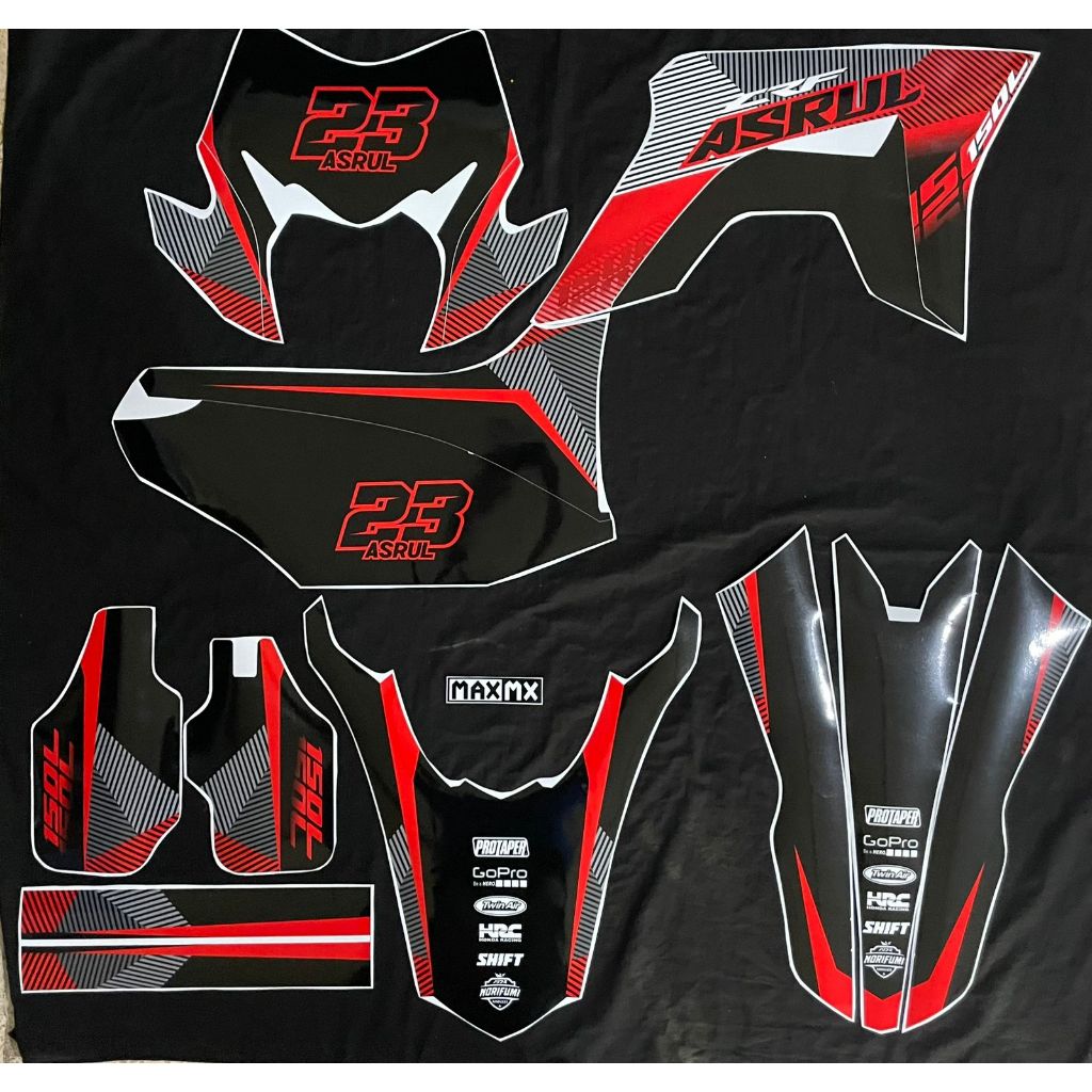 Jual Sticker Decal CRF 150 L Desain custom design costum 003 SIMPLE ABU ...