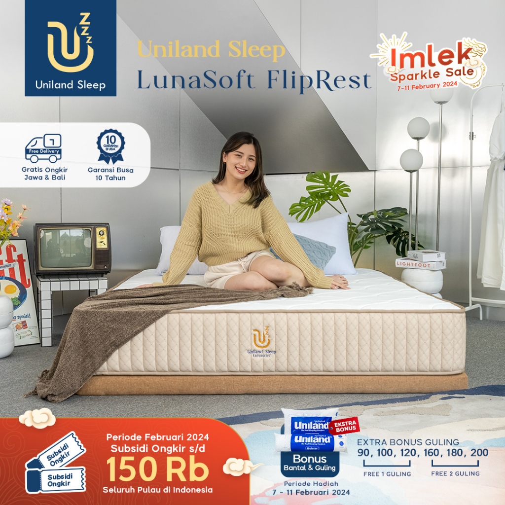 Jual Kasur Busa Uniland Sleep LunaSoft FlipRest 25cm Memory Foam / Dual ...