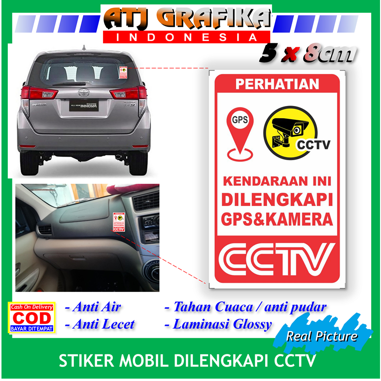 Jual Stiker Mobil dilengkapi CCTV dan GPS sticker keamanan kendaraan anti maling | Shopee Indonesia