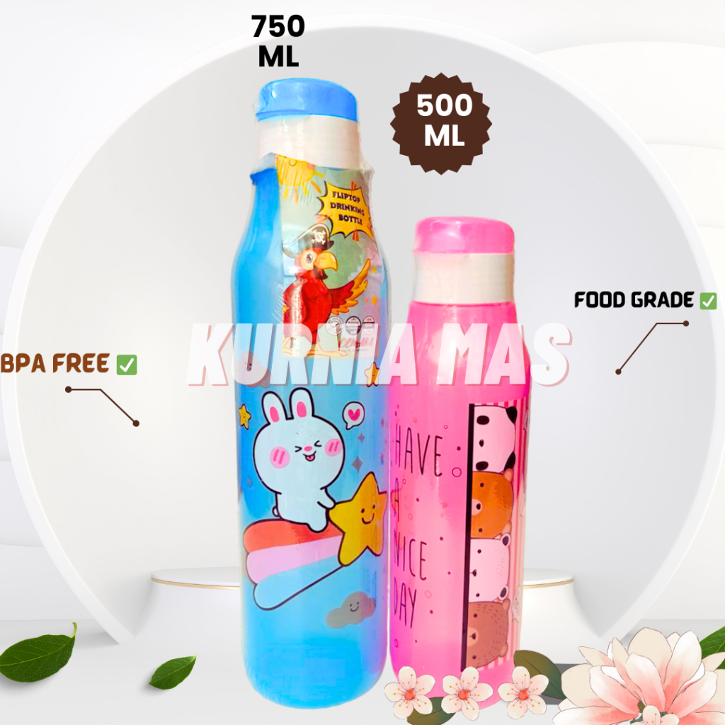 Jual Botol Minum Flip Top Botol Air Minum Karakter 500 ML | Shopee ...