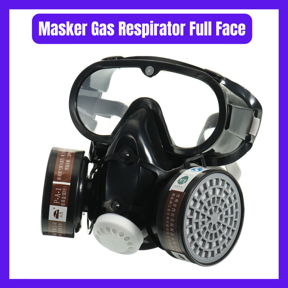Jual Masker Gas Respirator Full Face with Activated Carbon Filter ...