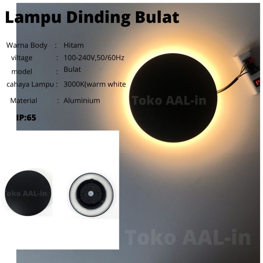 Jual Lampu Dinding Bulat 13,5cm 7watt & 18cm 12watt WallLamp Outdoor ...