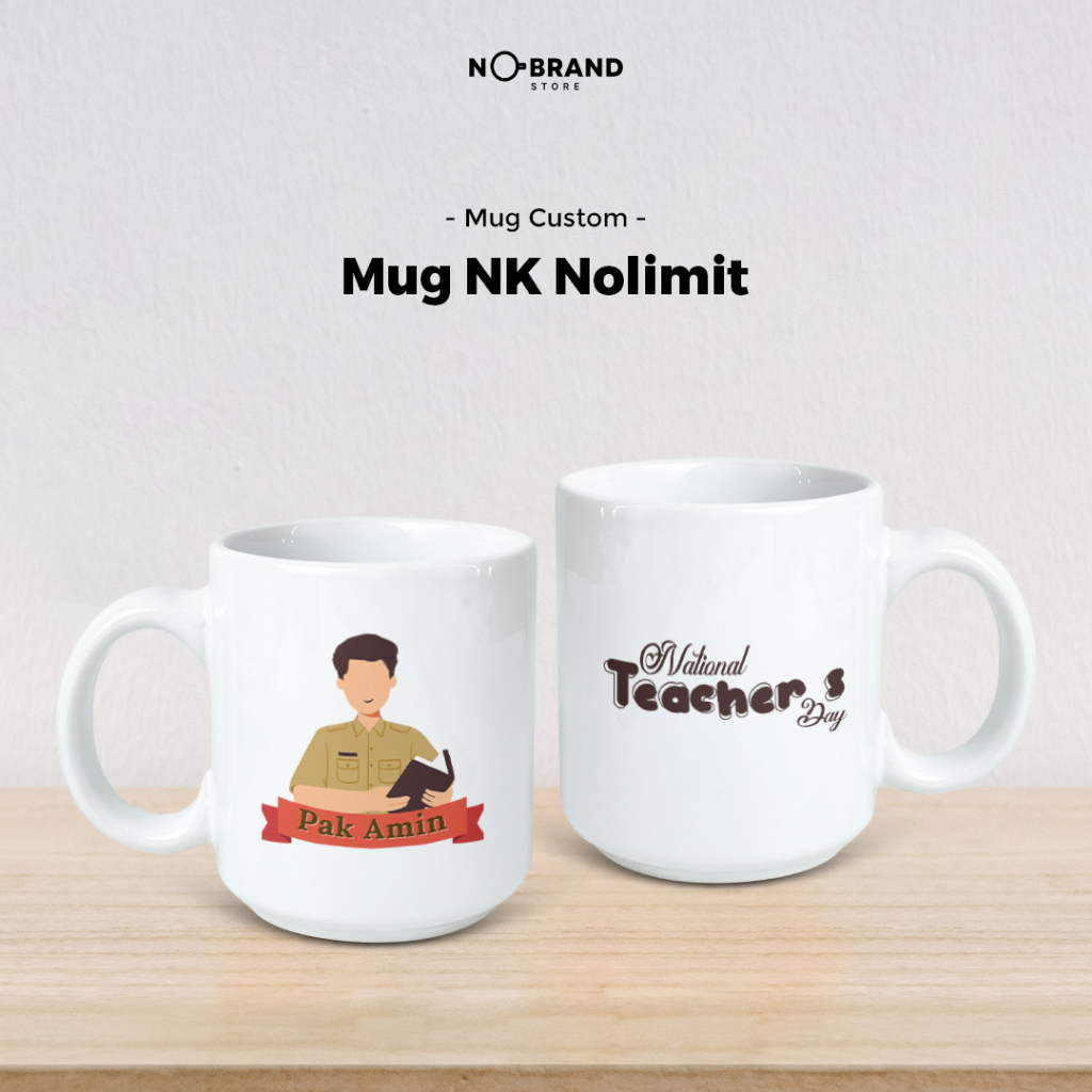 Jual MUG CUSTOM SOUVENIR GELAS MUG CUSTOM HARI GURU MUG STANDAR NOLIMIT | Shopee Indonesia