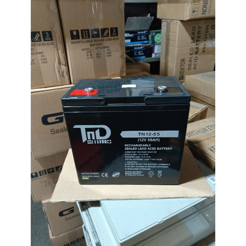 Jual battery kering VRLA TND TN12-55 ( 12V 55AH ) | Shopee Indonesia