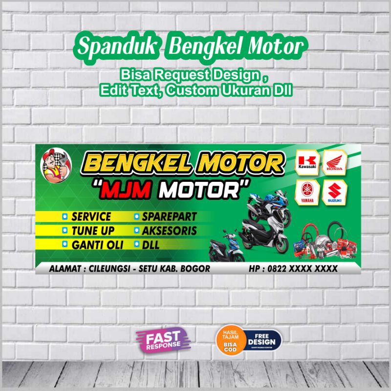 Jual Spanduk Bengkel Motor custom Design Murah | Shopee Indonesia