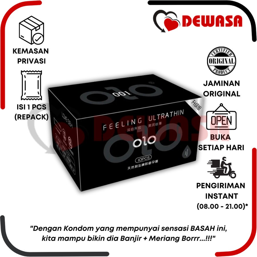 Jual OLO Kondom 001 Feeling Ultra Thin Black - 1 Pcs (REPACK) | Shopee Indonesia