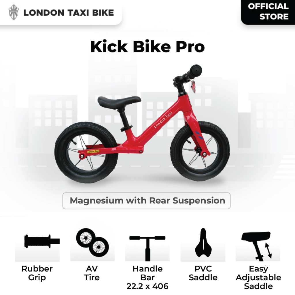 Jual Sepeda Anak London Taxi Balance Bike PRO - Ruby | Shopee Indonesia