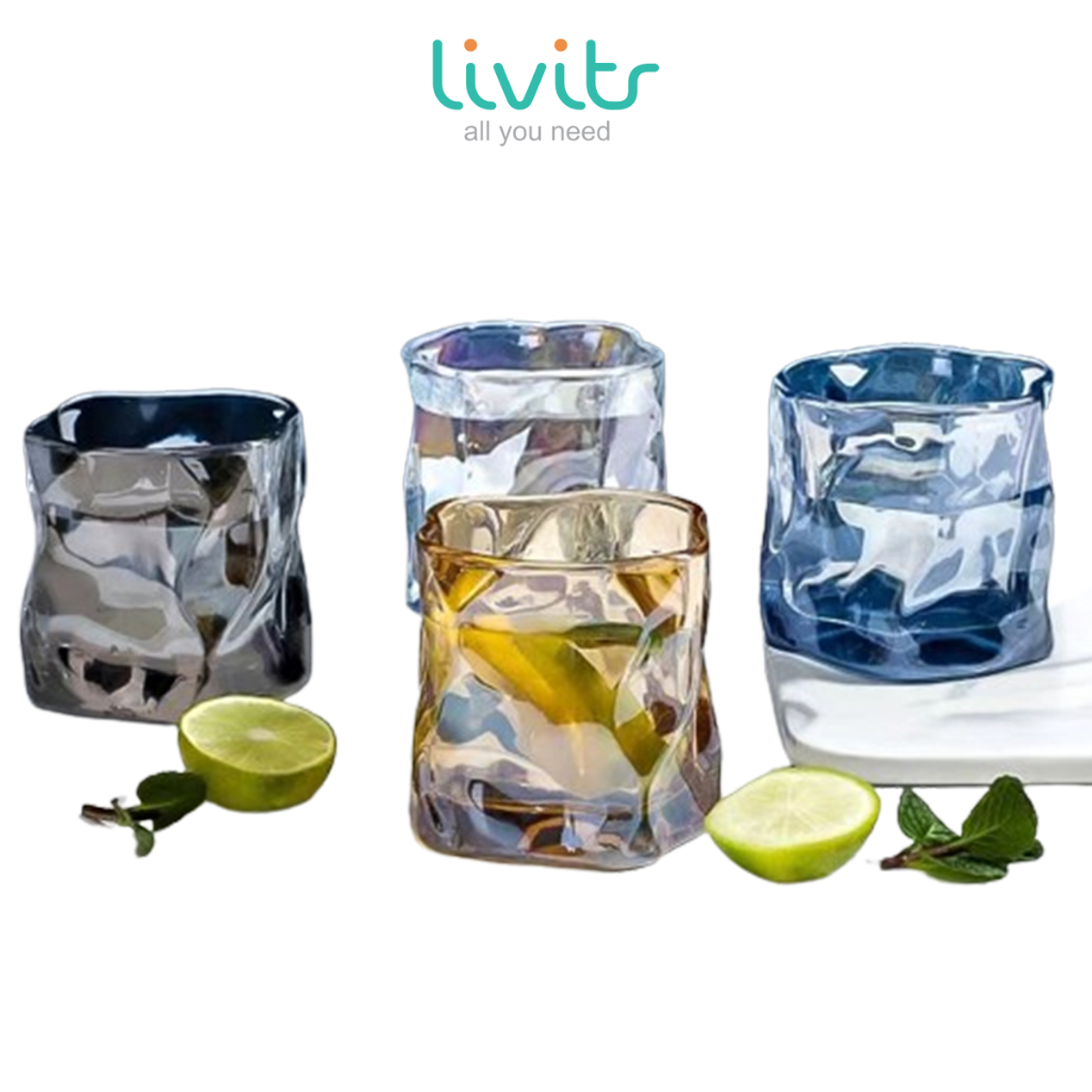 Jual Gelas Kaca Aesthetic Gaya Jepang | Glass Single Rocks Abstract Glass Cup | Gelas Air Minum ...