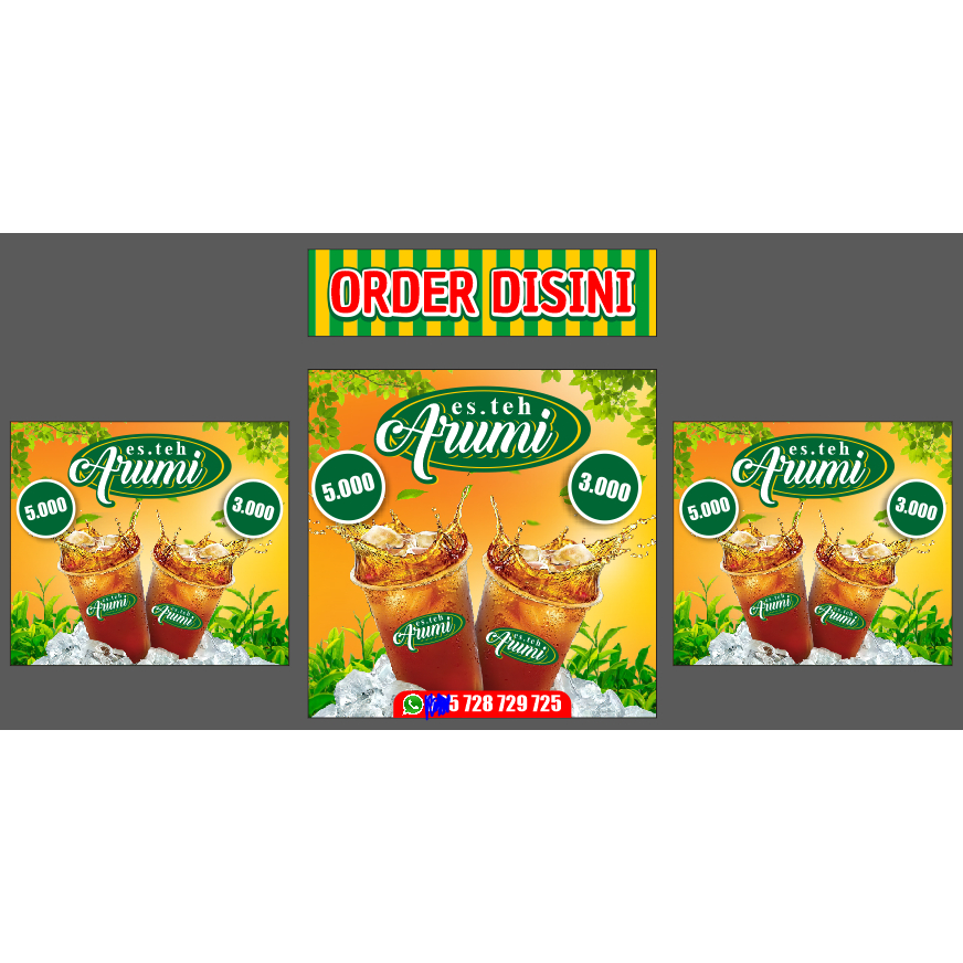 Jual custom banner rombong es teh arumi | Shopee Indonesia