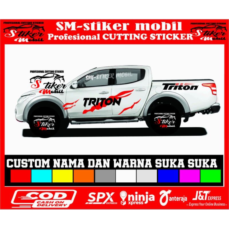 Jual stiker mobil Triton hilux strada dll stiker custom sticker variasi ...