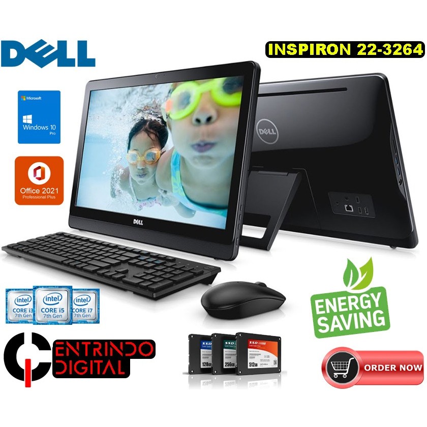 Jual PC All In One DELL Inspiron 22 Core i5-7200 | 4GB/SSD 256GB | 22 ...
