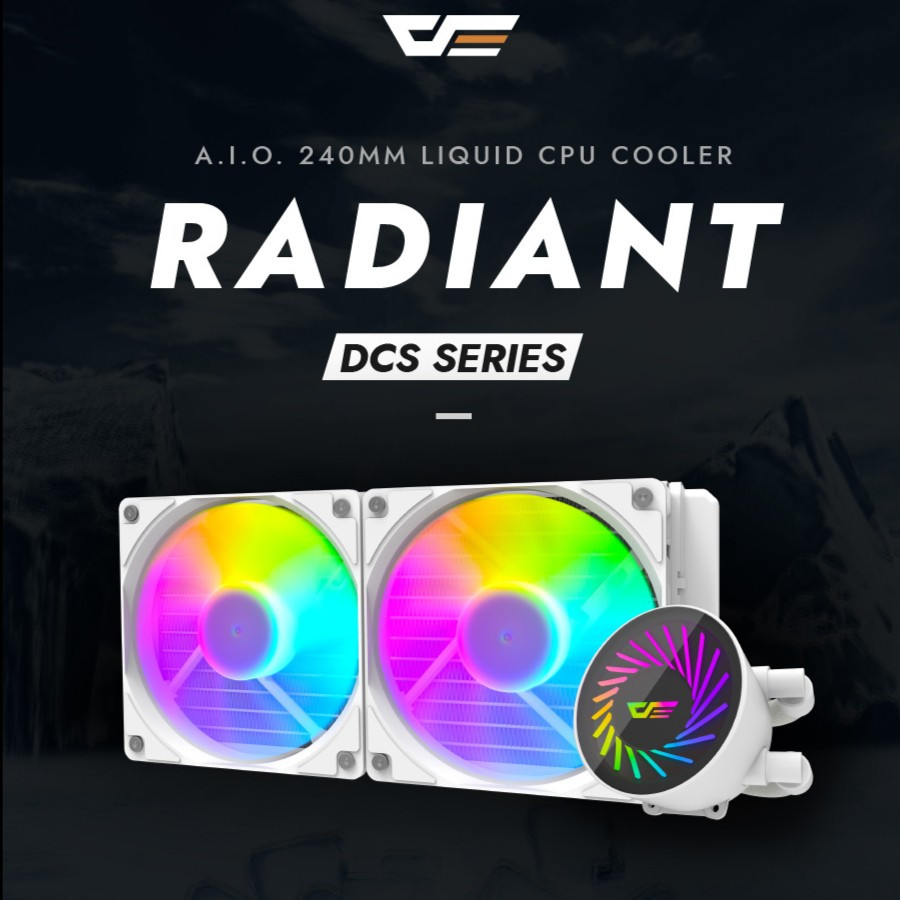 Jual DARKFLASH RADIANT DCS 240 ARGB WHITE 240MM LIQUID AIO WATER CPU ...