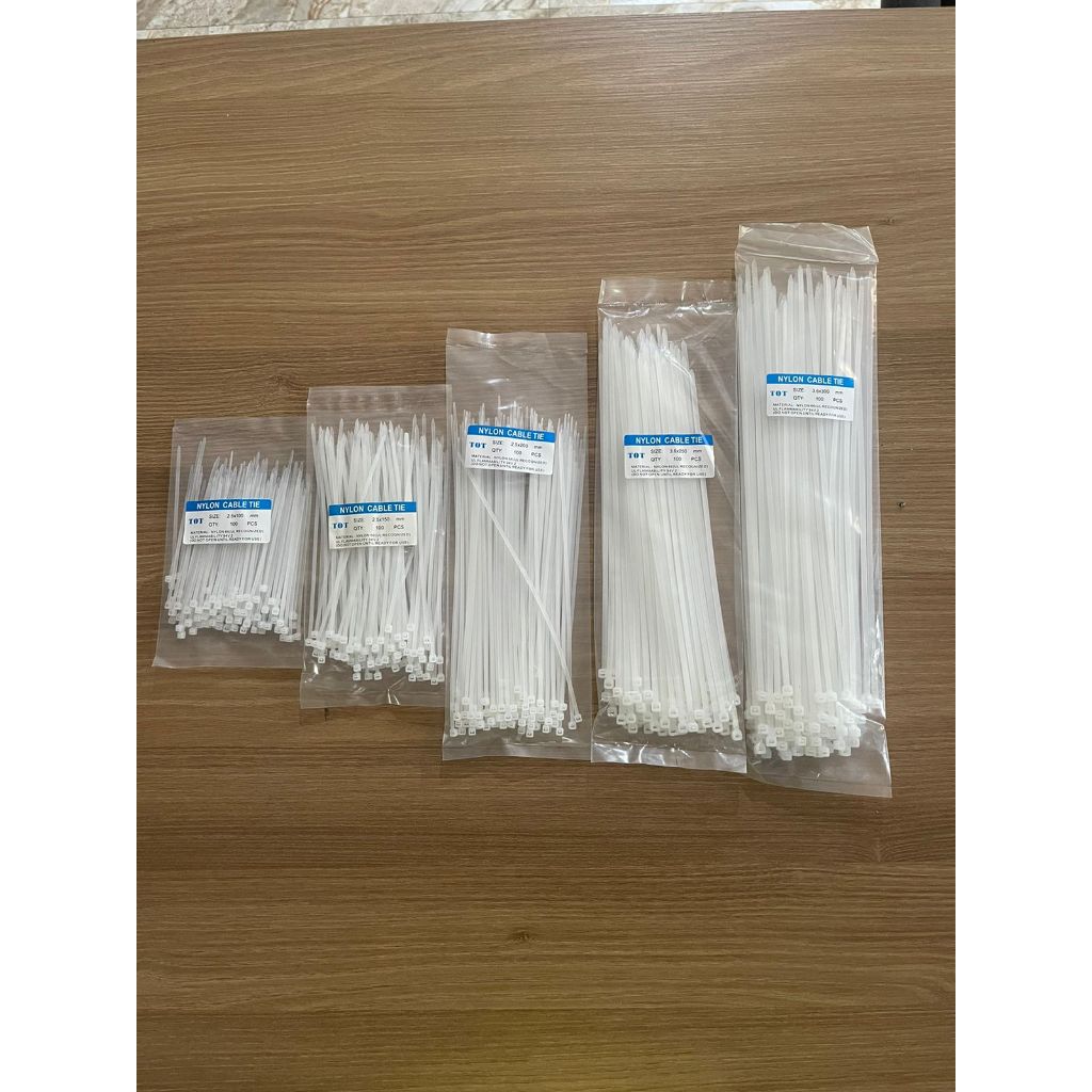 Jual Kabel ties 10cm 15cm 20cm 25cm 30cm nylon cable tie Putih | Shopee Indonesia
