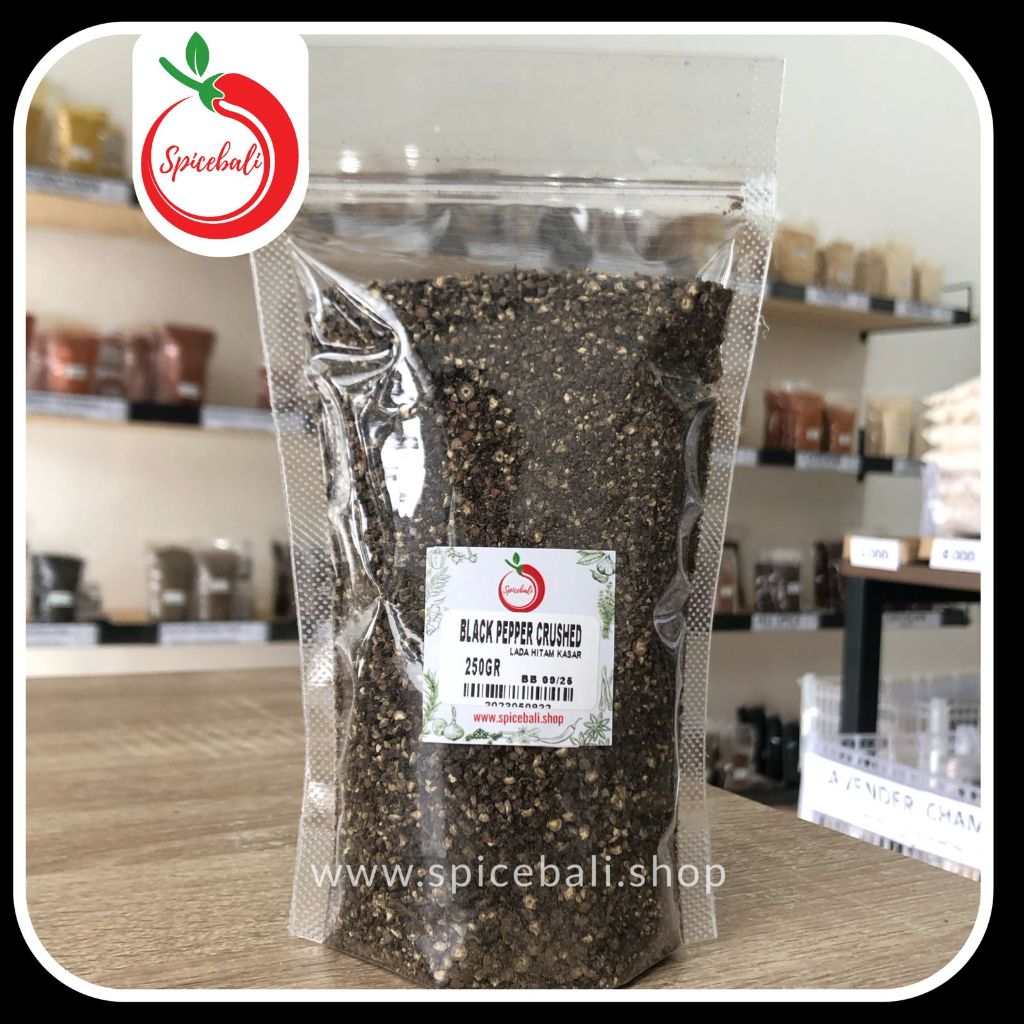 Jual Merica Hitam Cacah 250 gr / Black Pepper Cracked 250 gr / Lada ...