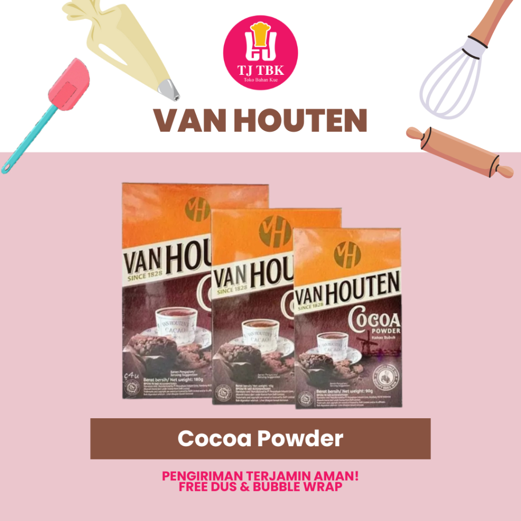 Jual VAN HOUTEN Cocoa Powder 80gr/ Cocoa Powder 165gr/ Cocoa Powder ...