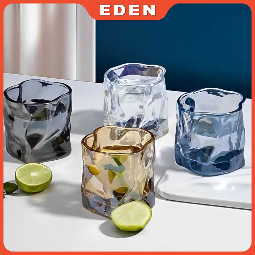 Jual Gelas Kaca Aesthetic Gaya Jepang | Glass Single Rocks Abstract Glass Cup | Gelas Air Minum ...