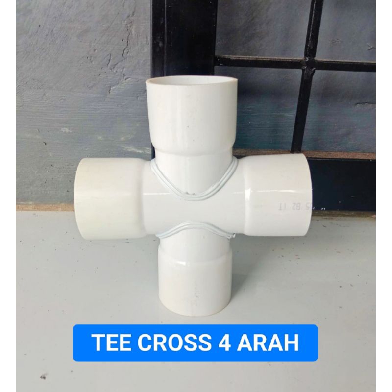 Jual Sambungan pipa 4 arah Tee cross 3 inchi 4 way | Shopee Indonesia
