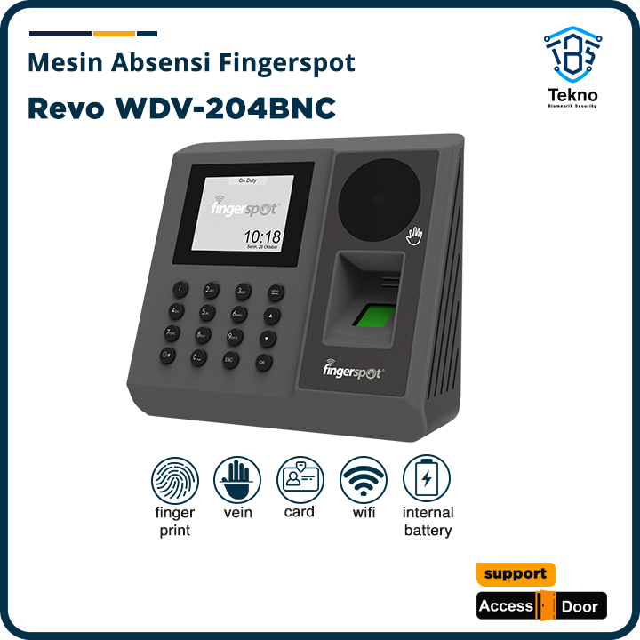 Jual Mesin absensi fingerprint fingerspot revo wdv204 bnc absensi ...