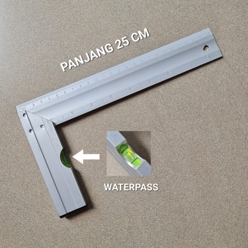 Jual Siku Meter Aluminium 10" (25 CM) + Waterpass S2541 | Shopee Indonesia