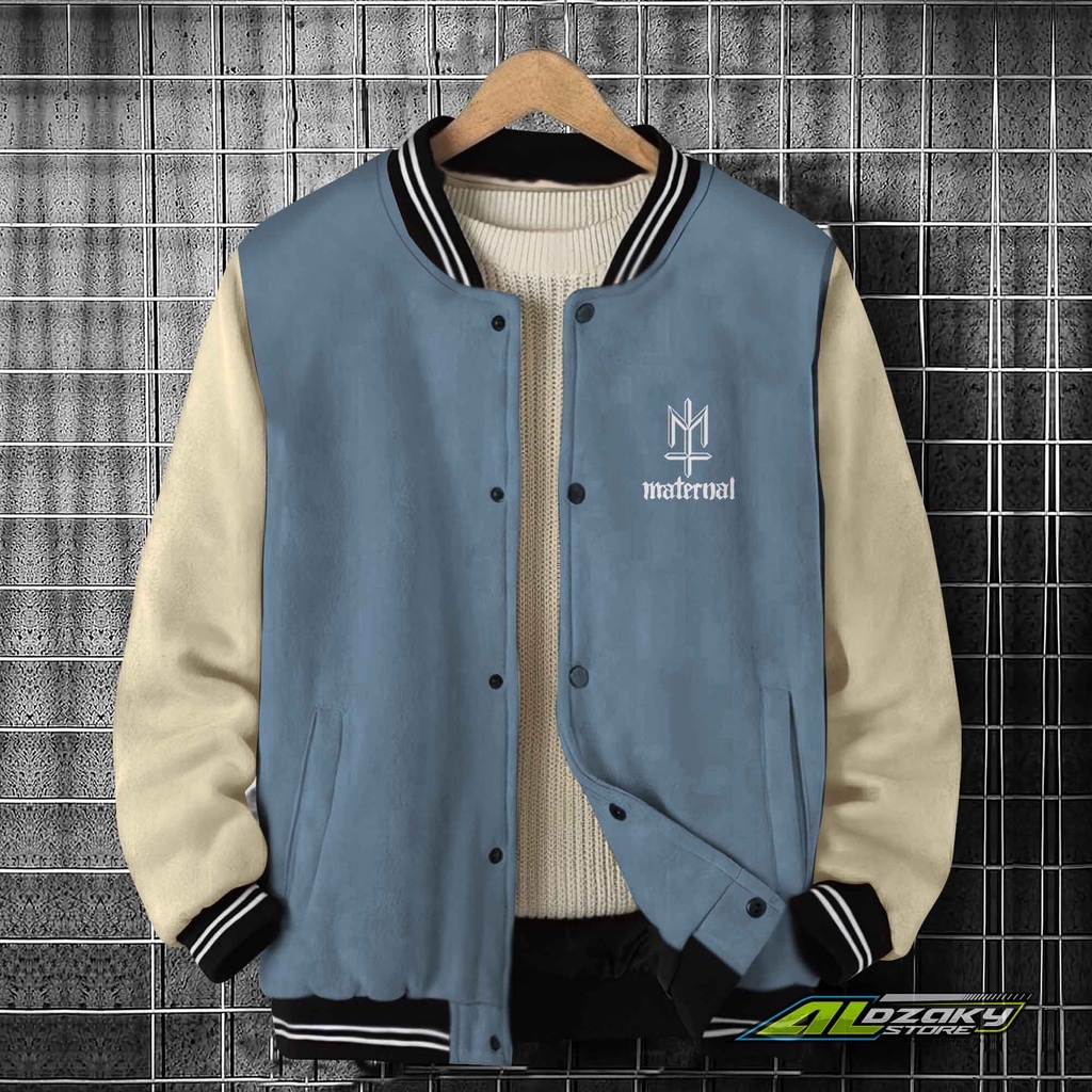 Jual jaket Baseball Varsity Logo Maternal ( BORDIR ) Varsity KANCING M ...