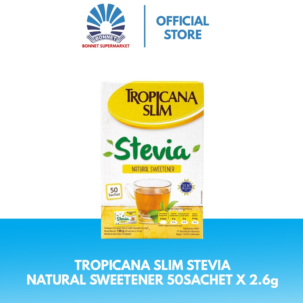 Jual Tropicana Slim Stevia Natural Sweetener 50 Sachet x 2.6 gr ...