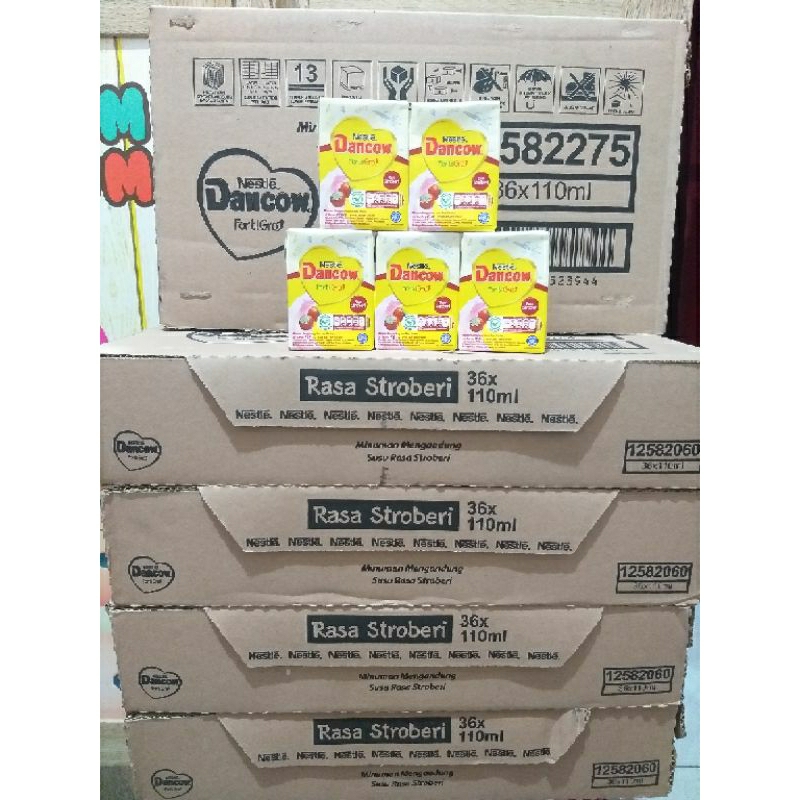 Jual Dancow UHT Strawberry 110ml x 36pcs (Karton) | Shopee Indonesia