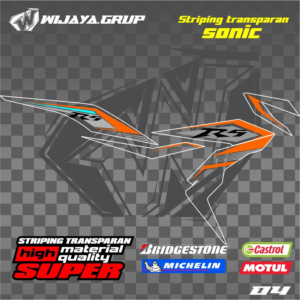 Jual Striping motor sonic honda 150L - striping transparan uv maxdecal ...