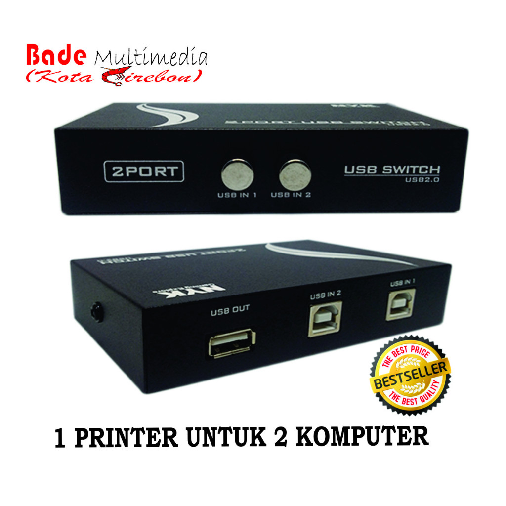 Jual USB Switch Manual Printer 2 Port / Data Switcher 1-2 USB Printer NYK | Shopee Indonesia