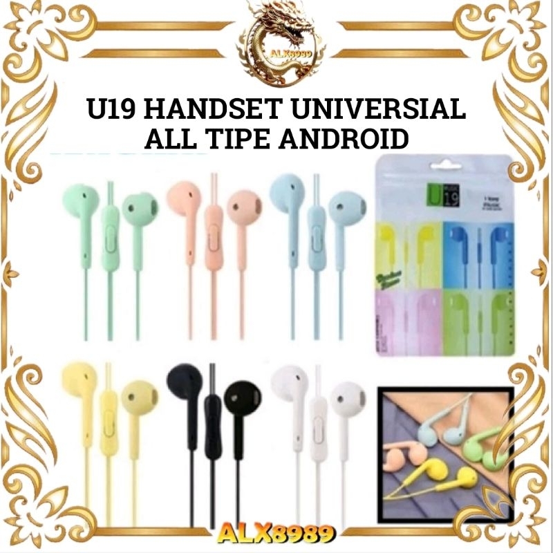 Jual Headset U19 / Handsfree Macaroon / Earphone Full Colour / Cable ...