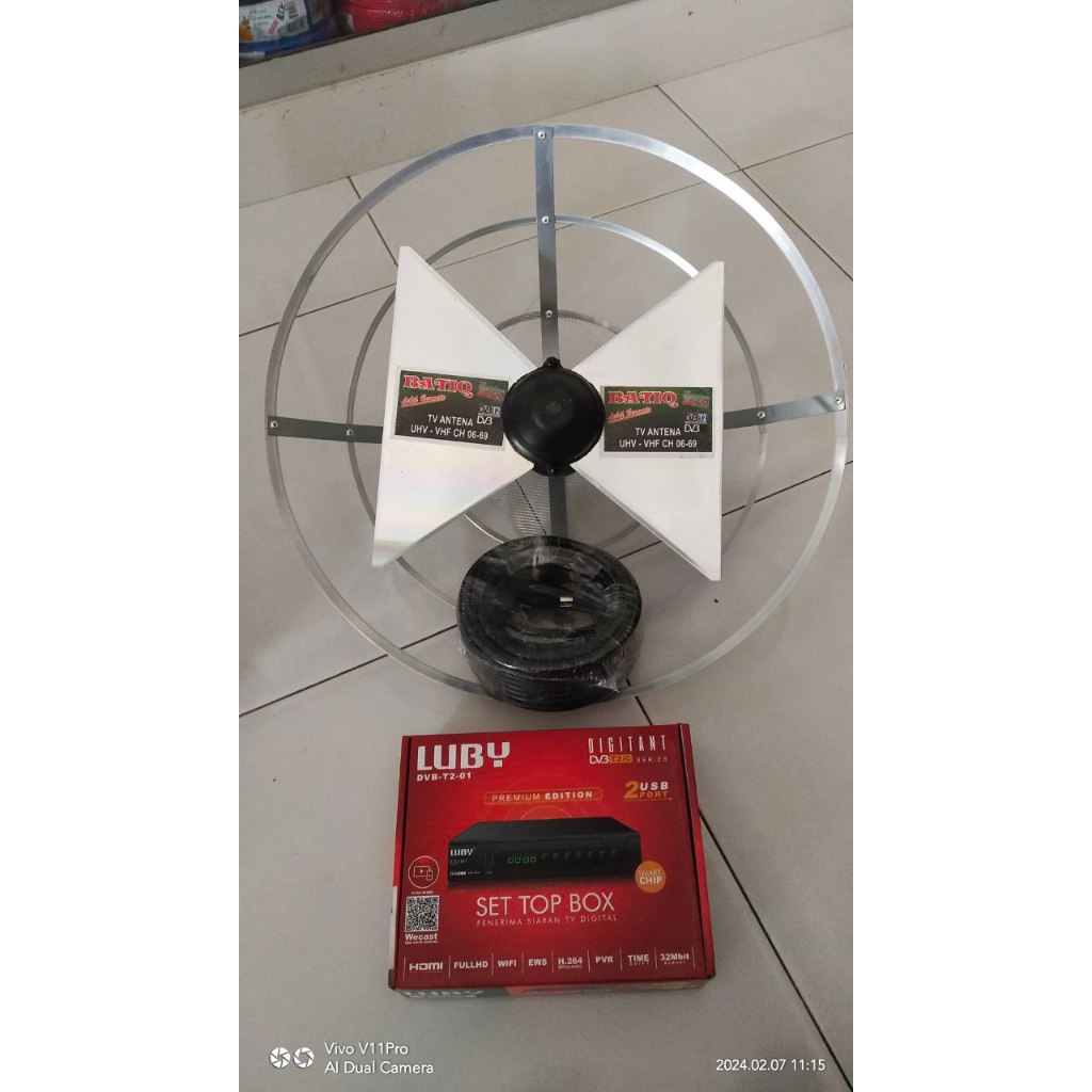 Jual ANTENA BULAT + KABEL + SET TOP BOX LUBY DVD T2 01 ( ANTENA + KABEL ...