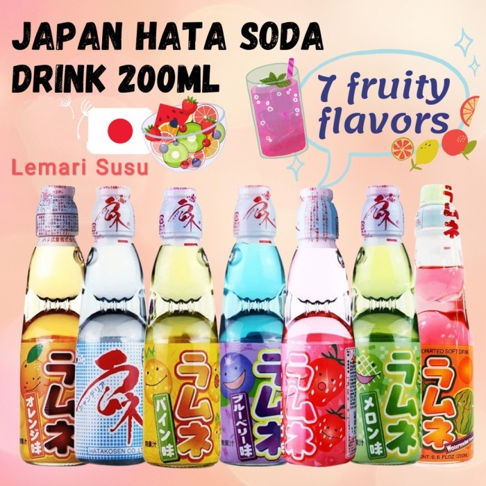 Jual Hatakosen ramune 200ml japanese fruit soda minuman soda buah ...
